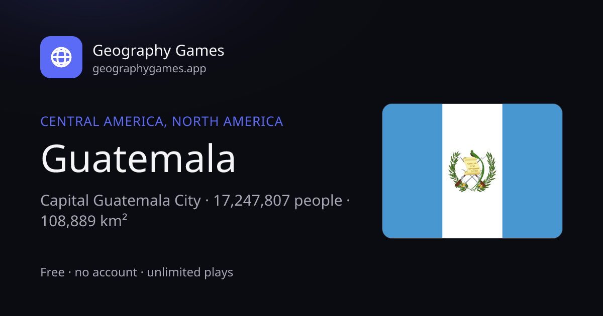 Guatemala — Flag, Capital & Facts · Geography Games